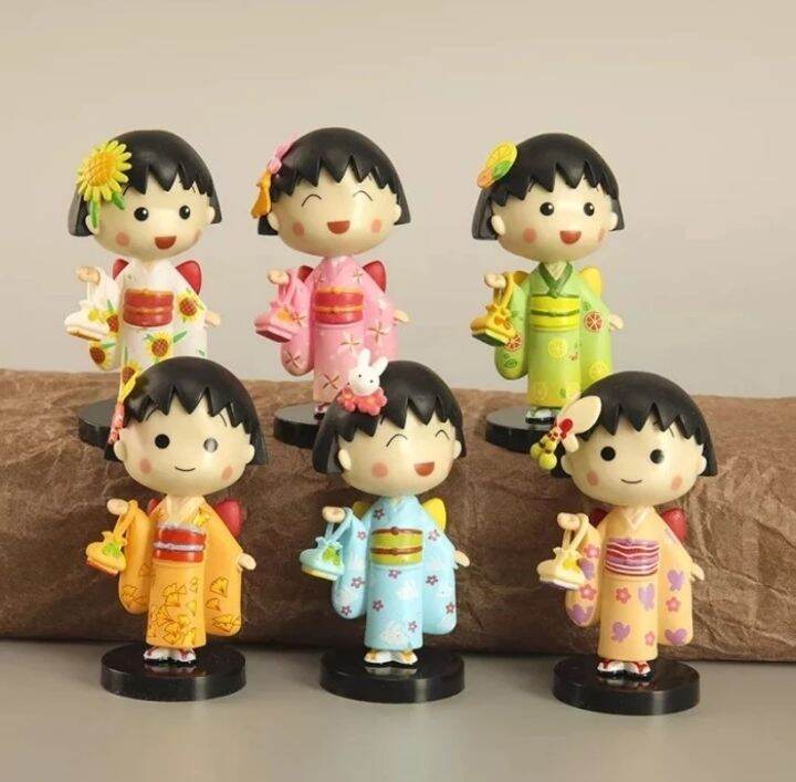 chibi maruko chan kimono mini action figure set 6pcs | Lazada Indonesia