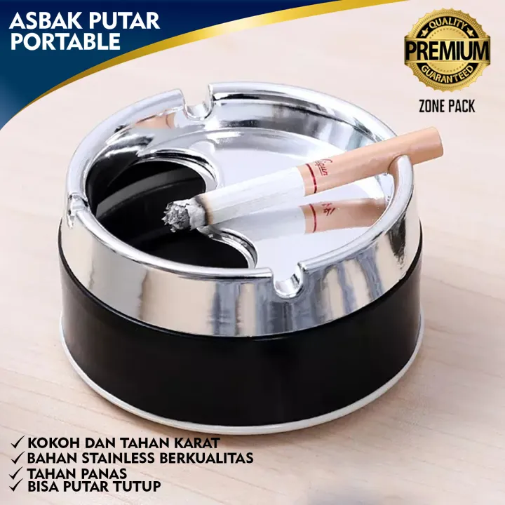 Asbak Putar Portable | Asbak Bulat Stainless Steel | Asbak Bulat Warna ...