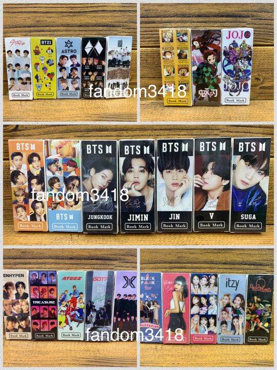KPOP ANIME BOOKMARK 36 pcs in 1 box bts enhypen jungkook jimin jin v ...