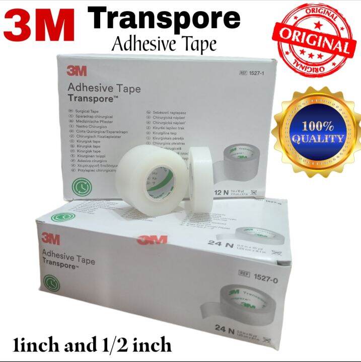 3M Transpore Adhesive tape 1" and 1/2" ( Sold per Piece) | Lazada PH