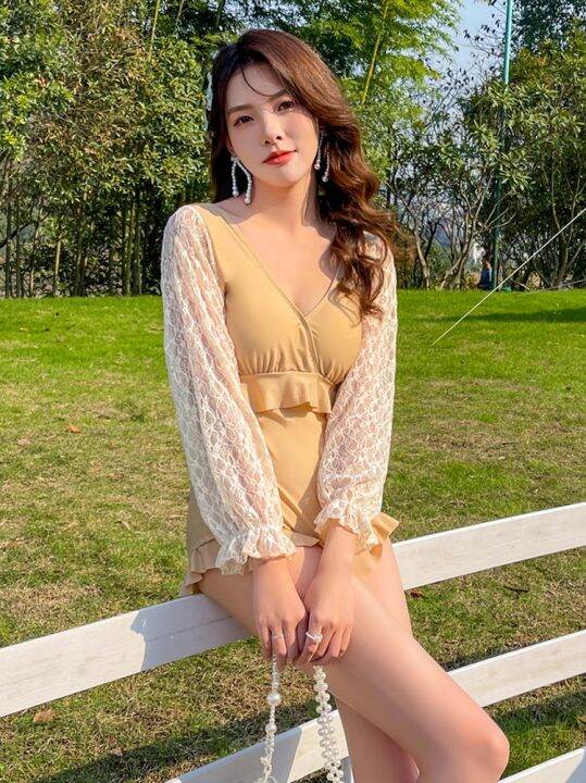Fairy Swimsuit Womens One Piece Boxer Conservative Slimming Belly