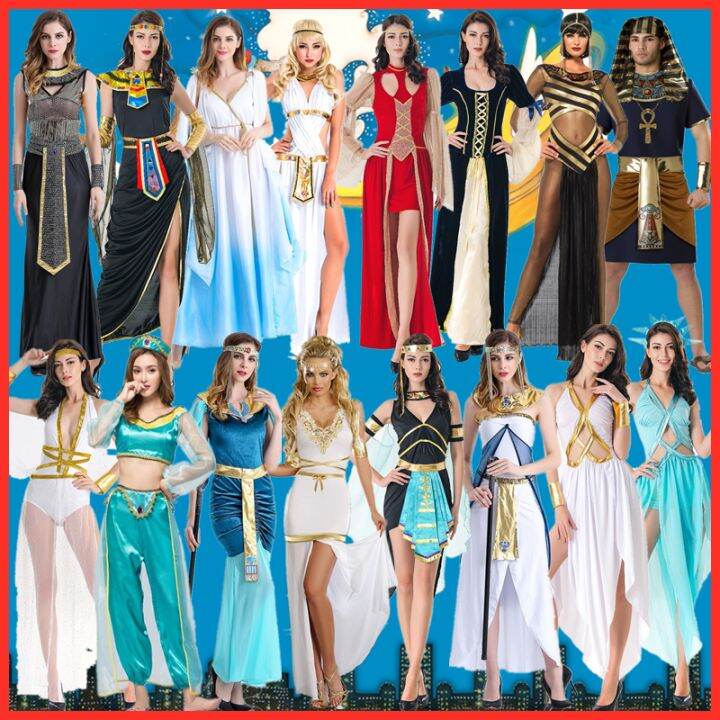 Cos Halloween Adult Clothes Cleopatra Egyptian Ancient Rome Robe ...
