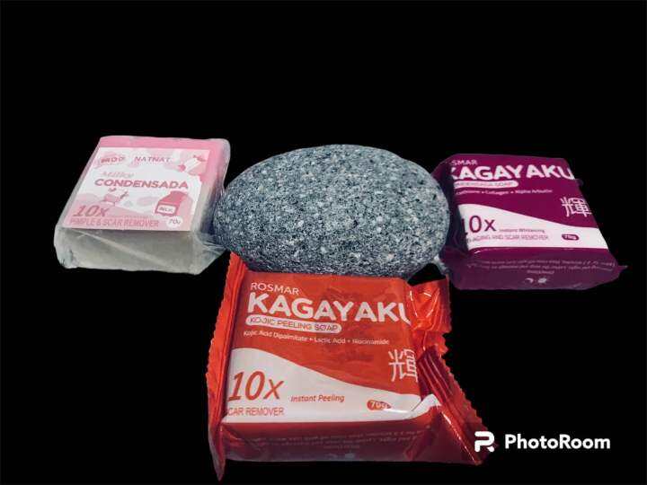 batong panghilod + 3 assorted kagayaku bleaching soap | Lazada PH