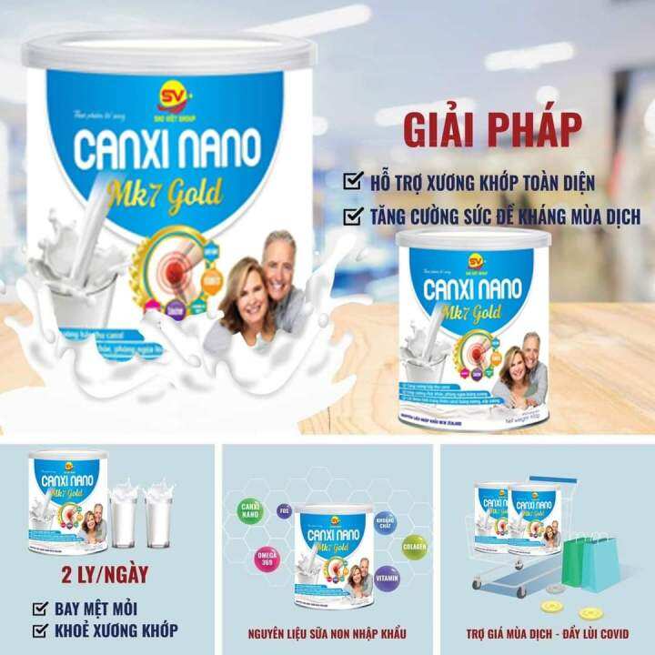 Sữa bột canxi nano mk7 gold cho xương chắc khoẻ tăng sức đề kháng hộp 900g | Lazada.vn