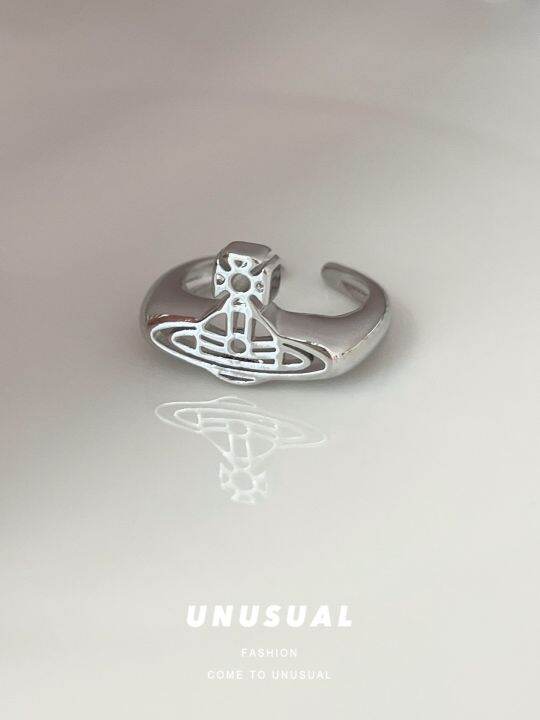 vivienne westwood Saturn Cross Open Ring with Adjustable Overlay and ...