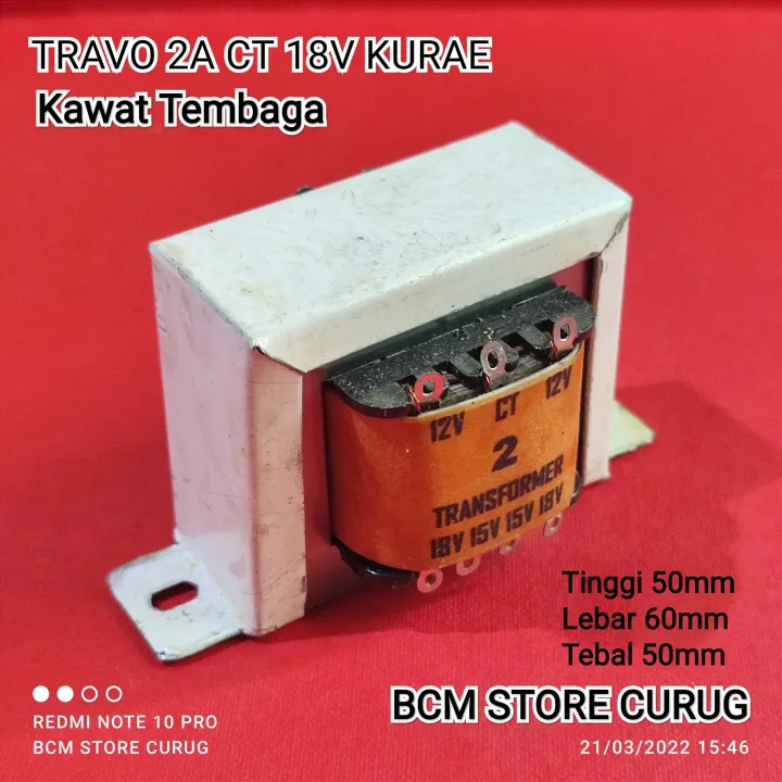 TRAVO 2A TRAFO 2 A CT 18V KURAE | Lazada Indonesia