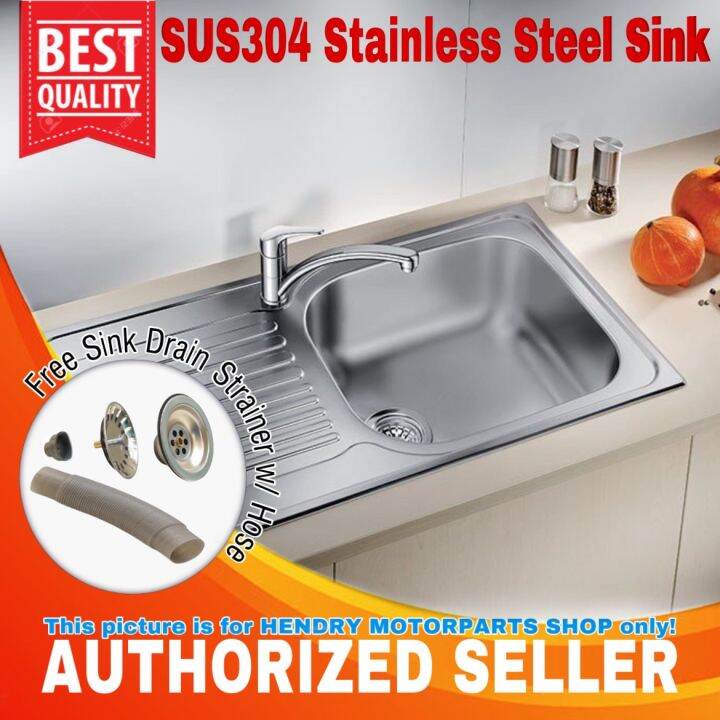 SUS304 High Quality Stainless Steel Reversible Kitchen Sink w/ drainer ...