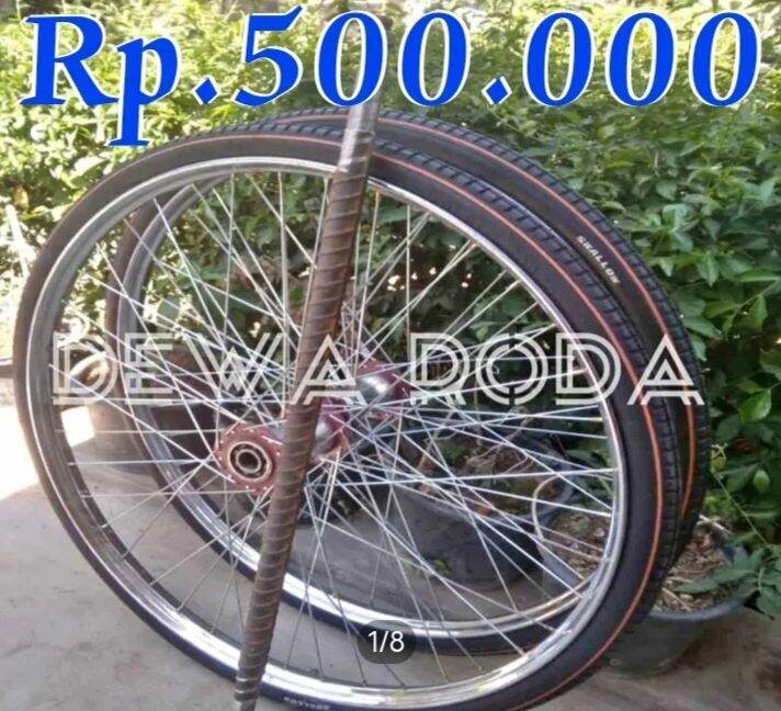 1 SET RODA GEROBAK VELG BECAK+AS | Lazada Indonesia