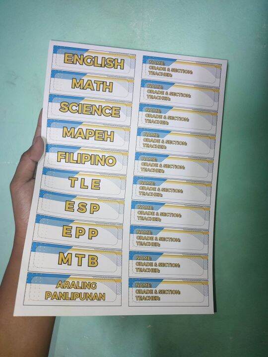 fast shipping -YELLOW AND BLUE THEMED STICKER LABEL AND NAME LABEL ...