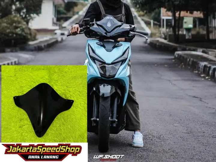 VISOR HONDA BEAT ESP BAHAN AKRILIK HITAM PEKAT PNP BEAT ESP LED ...