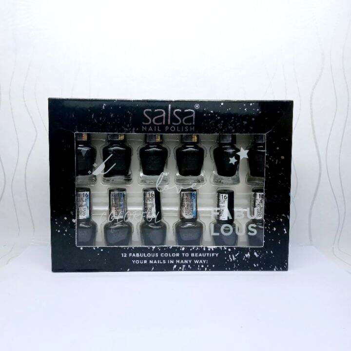 [12 PCS ] KUTEK SALSA NAIL POLISH HITAM LUSINAN | Lazada Indonesia