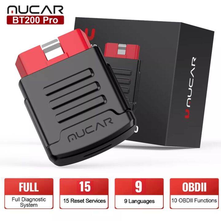 MUCAR BT200 PRO Scanner Multi System 15 Reset Bluetooth Diagnostic OBD2 ...