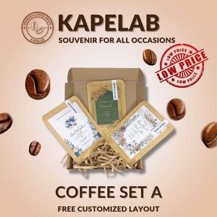 SOUVENIR GIVEAWAYS CUSTOMIZED COFFEE GIFT SET for WEDDING BIRTHDAY ...
