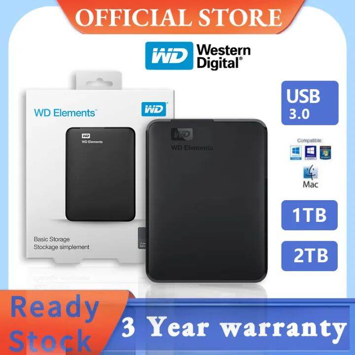 WD Elements Portable 1TB 2TB External Hard Disk USB 3.0 External HDD 3 ...