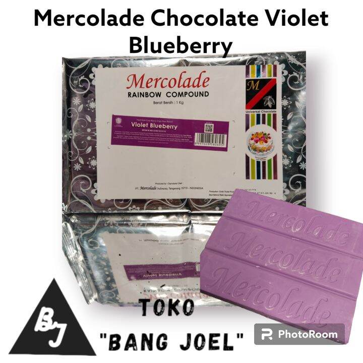 Mercolade chocolate compound rainbow blueberry repack 250gram / Coklat ...