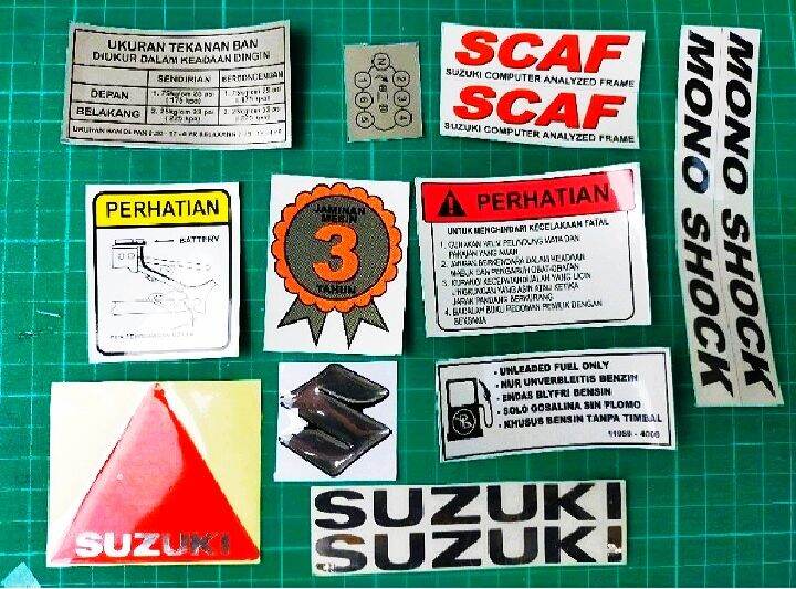 sticker set rangka Suzuki Satria hiu /paket stiker rangka satria lumba ...