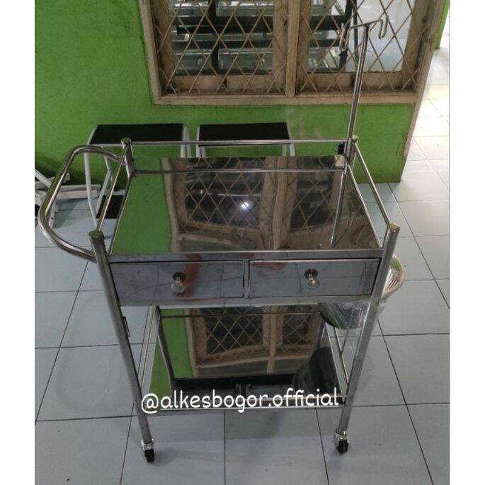 Trolley Instrument 2 Susun | Troli 2 Laci Pipa Stainless | Trolly ...