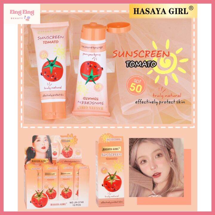 (JH3748) Hasaya Girl Sunscreen Tomato SPF50+ ครีมกันเเดดมะเขือเทศ ...