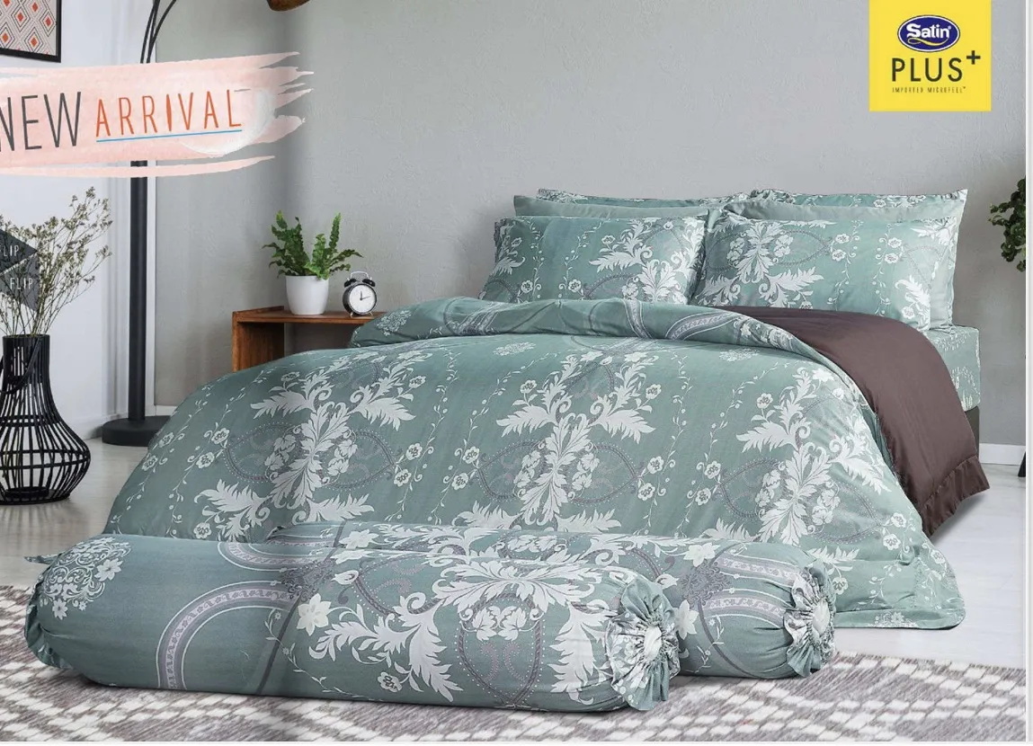 [New Collection]ชุดเครื่องนอน Satin Plus ครบชุด 6 ชิ้น พร้อมผ้านวม ...