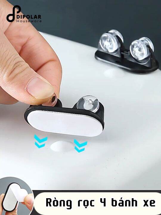 Bộ 4 Bánh Xe Ròng Rọc Mini DIPOLAR Chịu Lực Tốt Xoay 360 Độ Tự Dính ...