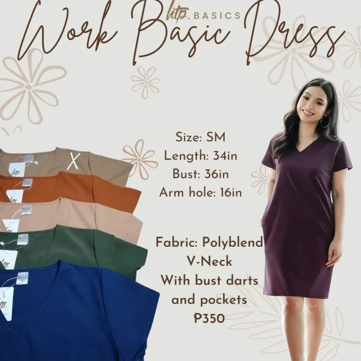 HTP- Work Basic Dress | Lazada PH