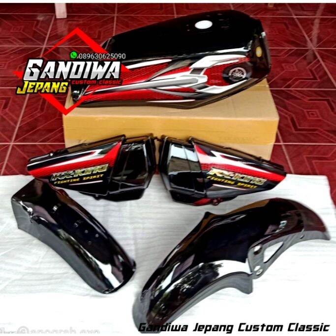 paket body Yamaha RX king 2007 warna hitam paket tangki full set ...
