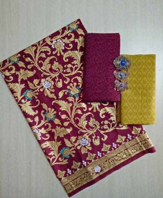 KAIN BATIK PRADA SONGKET ETNIK SERAGAM - KAIN BATIK BRIDESMAID - KAIN ...