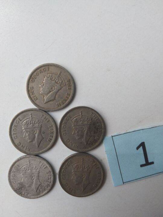 MALAYA--King Goerge the sixth 10 cents--1950-used（lot of 5） | Lazada