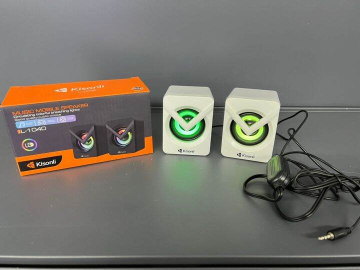 Kisonli L-1040 Multimedia Mini LED RGB Speaker - Black | Lazada