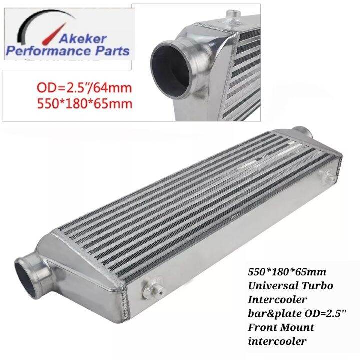 550*180*65mm Universal Turbo Intercooler bar&plate OD=2.5" Front Mount ...