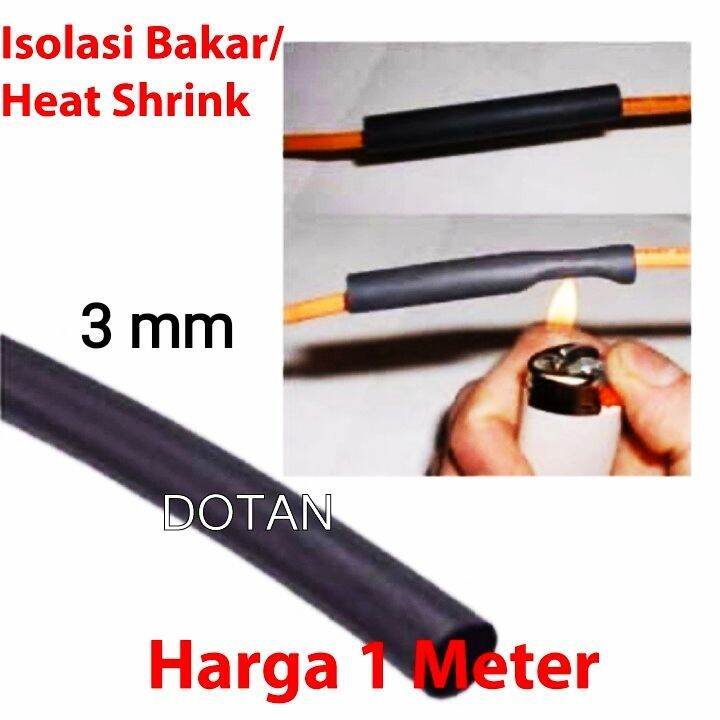 heat shrink tube 3mm selang isolasi bakar 3 mm selongsong kabel per ...