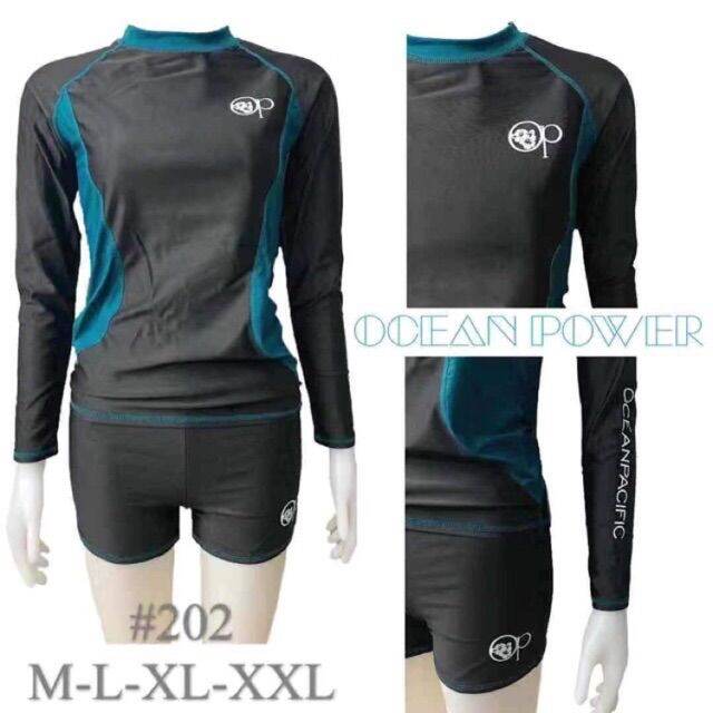 Rush Guard Terno For Women Long Sleeve And Shorts Swimsuit，assorted ...