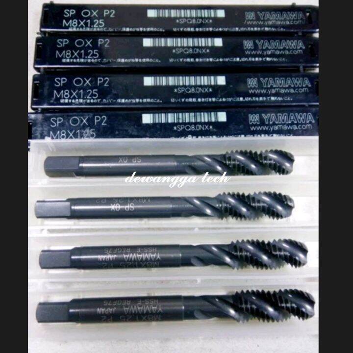 Yamawa M8x1.25 SP tap M8 x 1.25 spiral taping M 8 ulir baut mur kunci ...