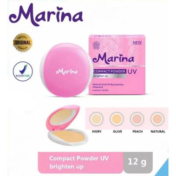 Marina UV Compact Powder brighten Up 12g | Lazada Indonesia