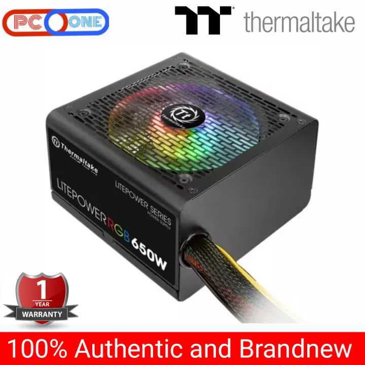 Thermaltake PS-LTP-0650NHSANU-1 Litepower RGB 650W 85% Efficiency APFC Non-Modular Power Supply ...