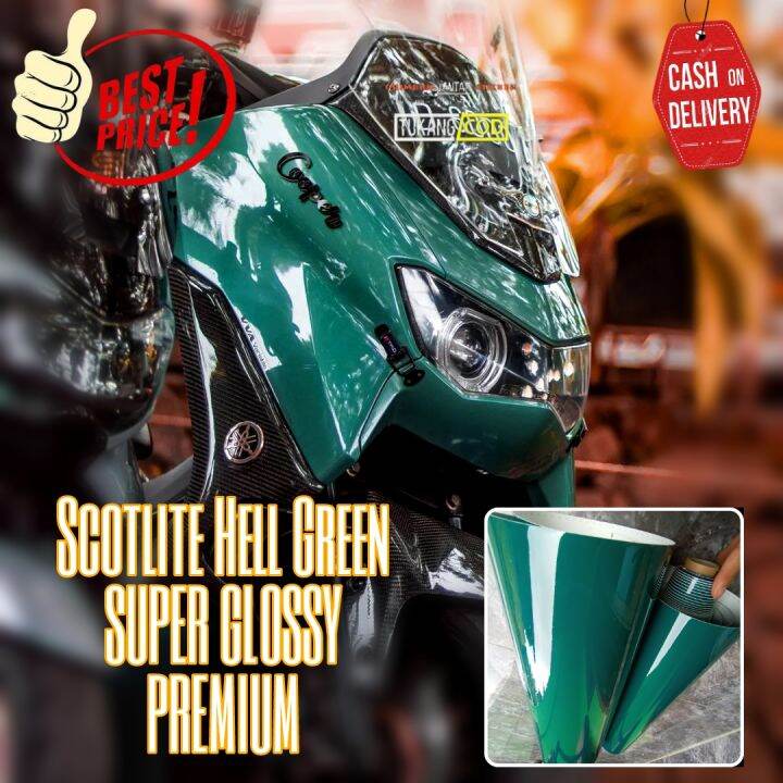 Sticker Scotlite Hijau Tua Super Glossy Premium Skotlet Motor Hell ...