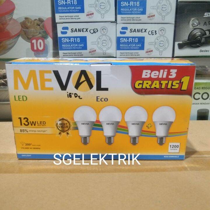 lampu LED meval paket 13wat beli 3 gratis 1 | Lazada Indonesia