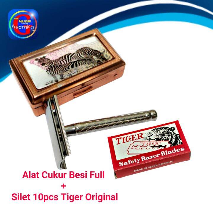 Alat Cukur Besi Full Set Lengkap Dengan Silet Tiger | Lazada Indonesia