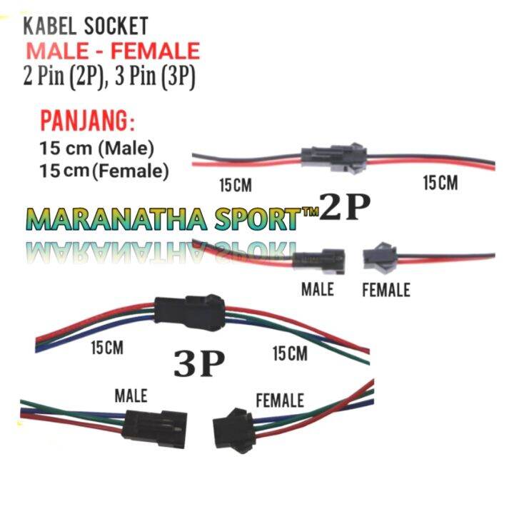 Kabel Soket Konektor Socket Male Female LED Strip DC JST SM 2 3 Pin | Lazada Indonesia