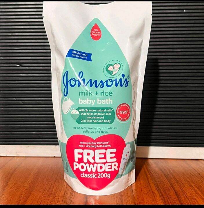 Johnson's Milk + Rice Baby Bath 600ML Refill with free Johnsons Classic ...