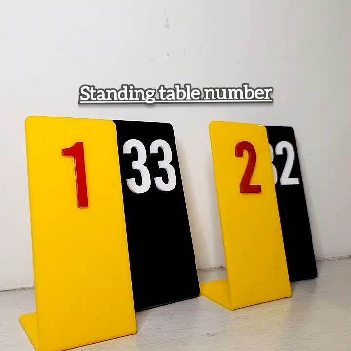 Table Numbers Stand Acrylic Restaurant Cafe Tanda Nombor Meja Kafe ...