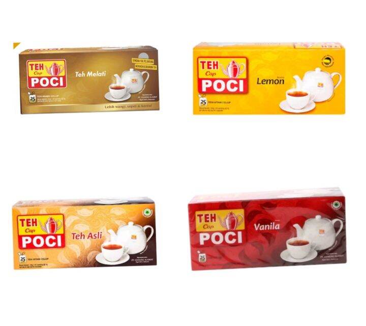 Teh celup teh cap poci asli vanila lemon melati isi 25 | Lazada Indonesia