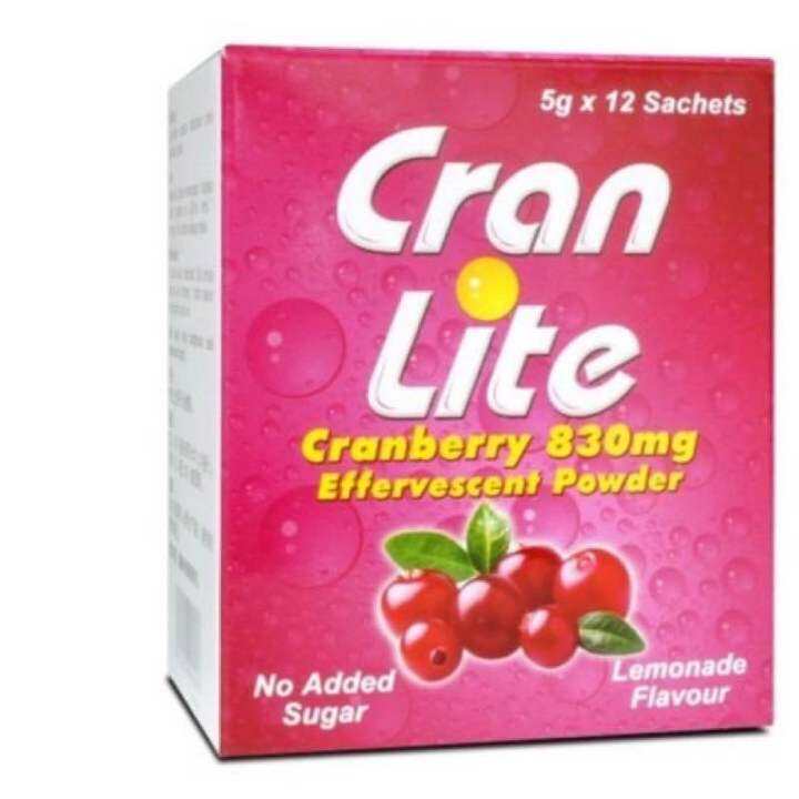 Cran Lite Cranberry 830mg Effervescent Powder 5g x 12’s | Lazada