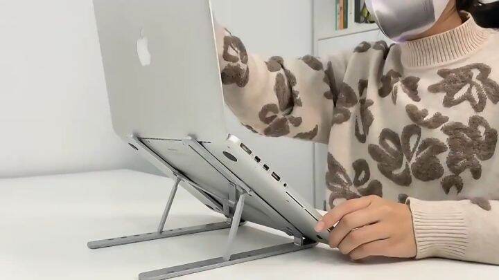 NOXIER Portable Adjustable Laptop Bracket Foldable Aluminum Alloy ...