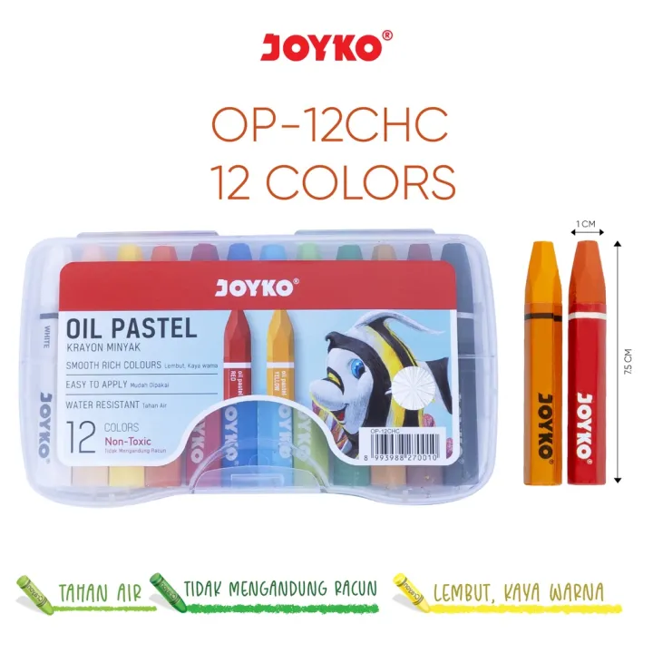 OIL PASTEL KRAYON MINYAK JOYKO TiTi OP-12S 12 Warna Colors / CRAYON ...