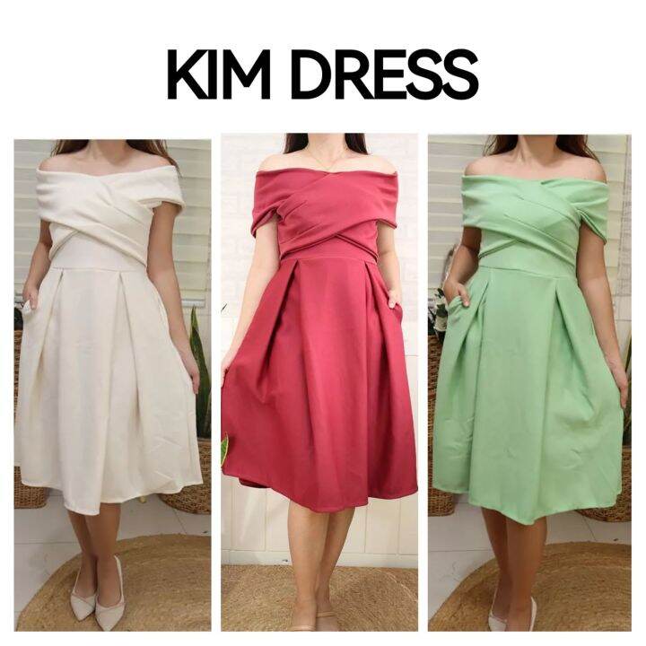 KIM FLOWY MIDI DRESS CHRISTENING PARTY GRADUATION ENTOURAGE | Lazada PH
