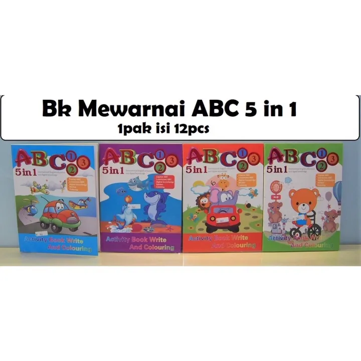 Buku Mewarnai ABC Kegiatan 5 in 1 Berhitung Menulis Mewarnai Labirin ...