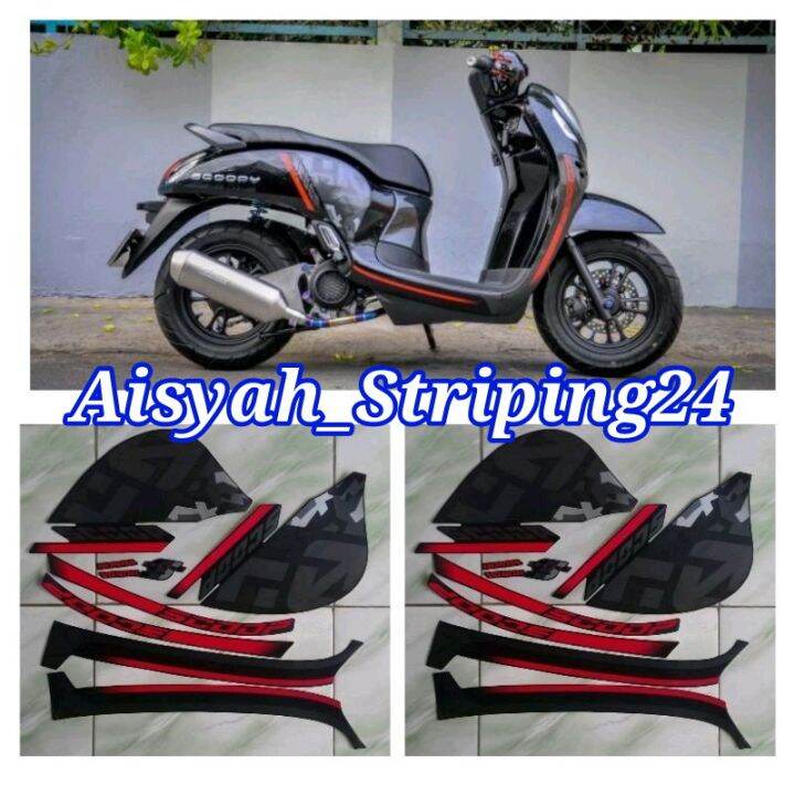 STIKER STICKER STRIPING LIS BODY MOTOR HONDA SCOPY SPORTY 2021 2022 ...
