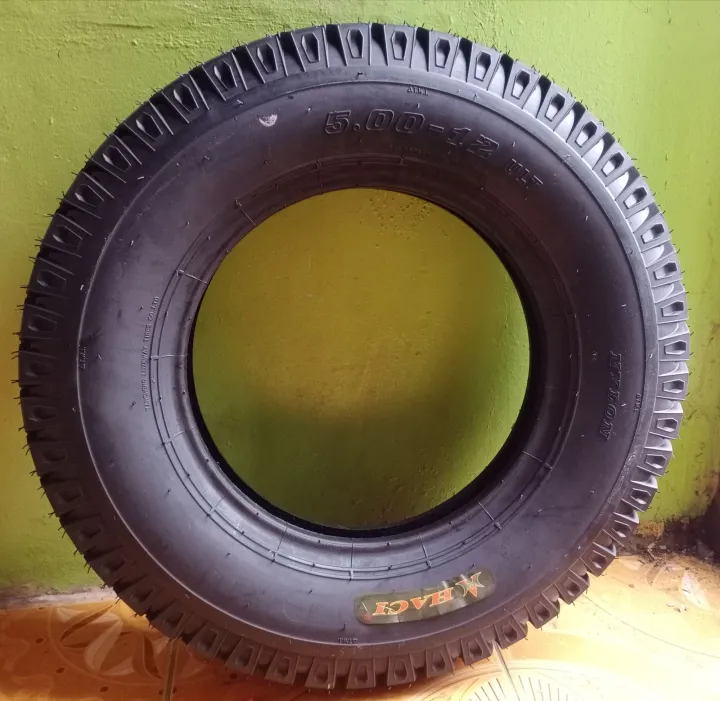 TIRE WITH TUBE 5.00X12 FOR RUSI CHARIOT 175 AND OTHER TRI WHEELER WITH ...