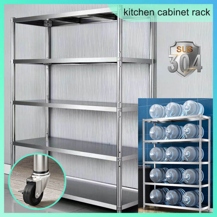 Multi-layer Stainless Steel kitchen cabinet rack organizer 3/4/5 Layer ...